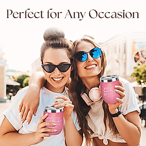 shop4ever A Wise Woman Once Said F This And She Lived Happily Ever After Engraved Insulated Stainless Steel Wine Tumbler with Lid 12 oz. Funny Divorce Retirement Feminist Gift (Pink Sparkle)