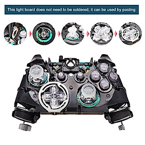 Hilitand Multi Luminated Thumbsticks D pad ABXY Start Back 8 19 Modes LED LED Kit for ONE S Controller, Controller NOT Included