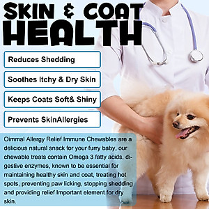 PLSHSBSE Dog Allergy Relief, Dog Itchy Skin Relief Treats with Fish Oil, Omega 3, Itch Relief Chews for Dogs Seasonal Allergy, Anti Itch for Dogs Allergy Support Supplement (150PCS)