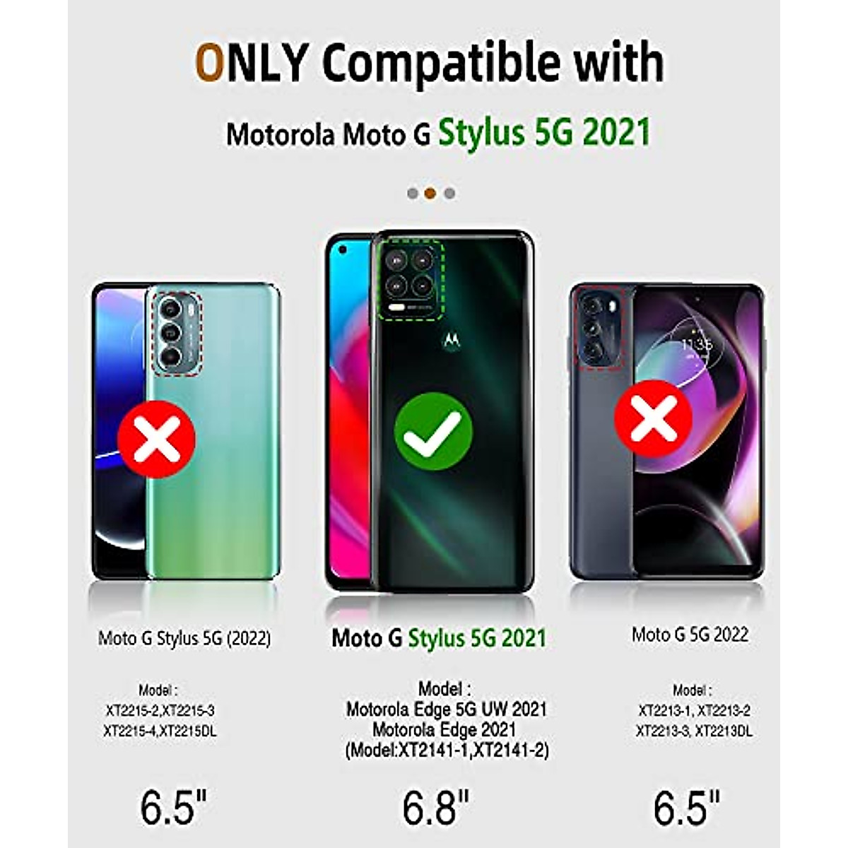 SOiOS for Motorola Moto G Stylus 5G Case: Built-in Screen Protector Kickstand Full Body Dual-Layer Protective Shockproof Heavy-Duty Military Grade Tough Rugged Phone Cover (NOT 2022) Black