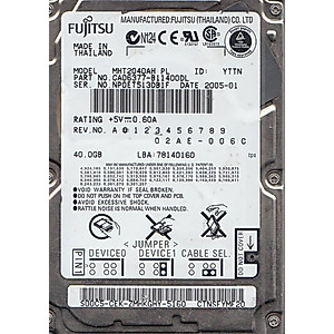 MHT2040AH-PL FUJITSU 40GB 2.5INCH IDE HARD DRIVE P/N: MHT2040AH-PL - FUJITSU