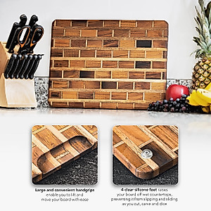 Artisanal Teak Charcuterie, Cutting, Cheese & Bread Board, Handmade,16x12x1, for Slicing, Dicing & Food Serving