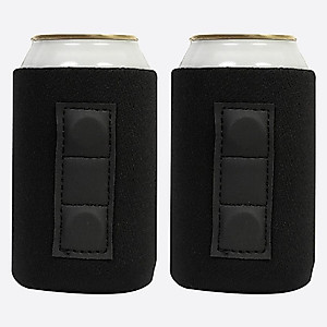 QualityPerfection Magnetic Can Cooler Sleeve, Neoprene Beer 12 oz Regular size 4mm Thickness Insulated, Collapsible For DIY Customizable, Favors, Parties, Events Set of 2 (Black)