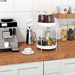 EKNITEY Bathroom Organizer Countertop Tray - Perfume Counter Organizers Small Sink Storage for Vanity Skincare 2 Tier (White)