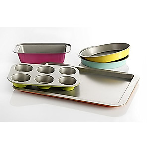 Gibson Home ColorSplash Lyneham 5 Piece Carbon Steel Bakeware Set, Gray