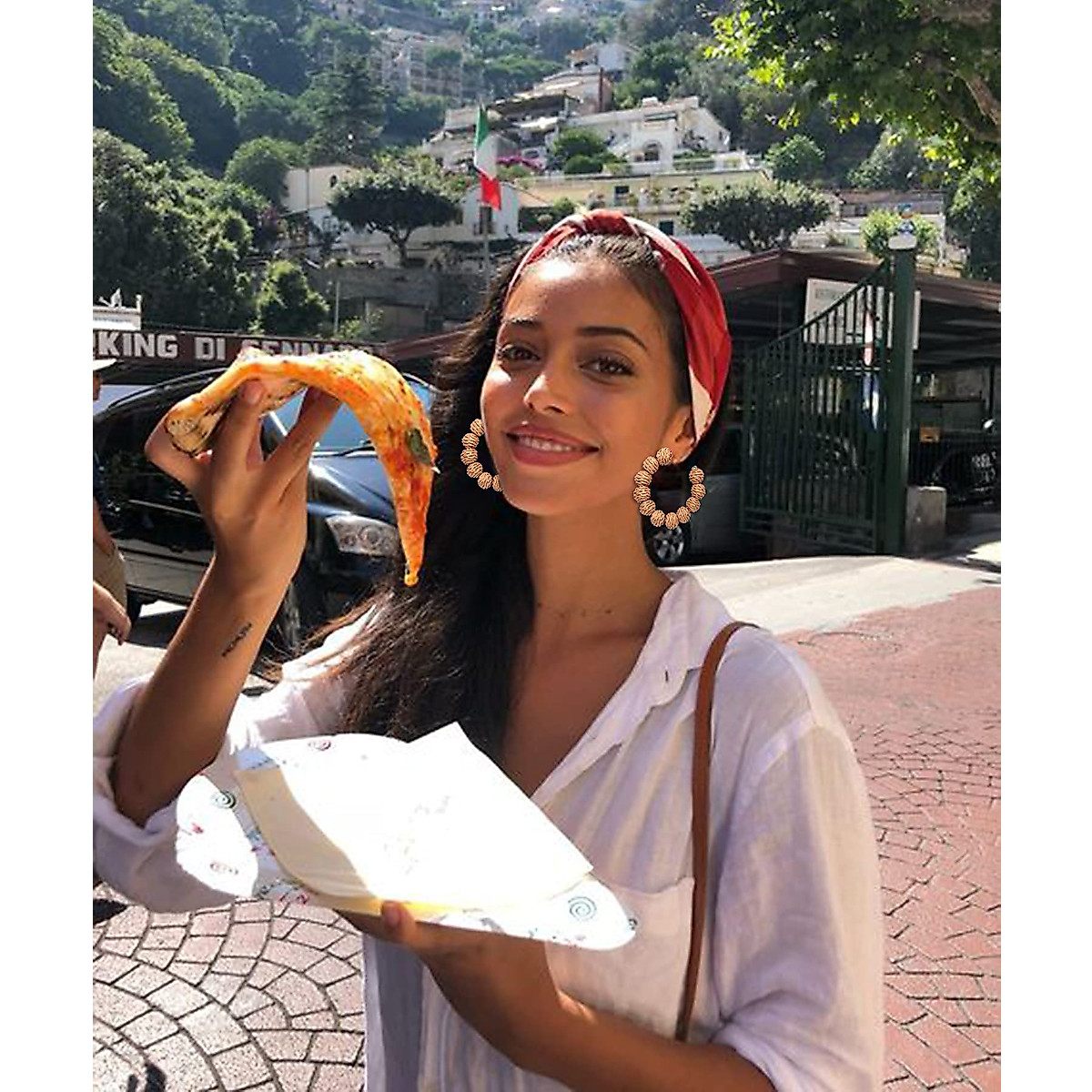 Rattan Earrings Statement Rattan Ball Hoop Earrings for Women Woven Bohemian Earrings Handmade Straw Wicker Braid Big Drop Dangle Earrings for Women Summer Beach Jewelry