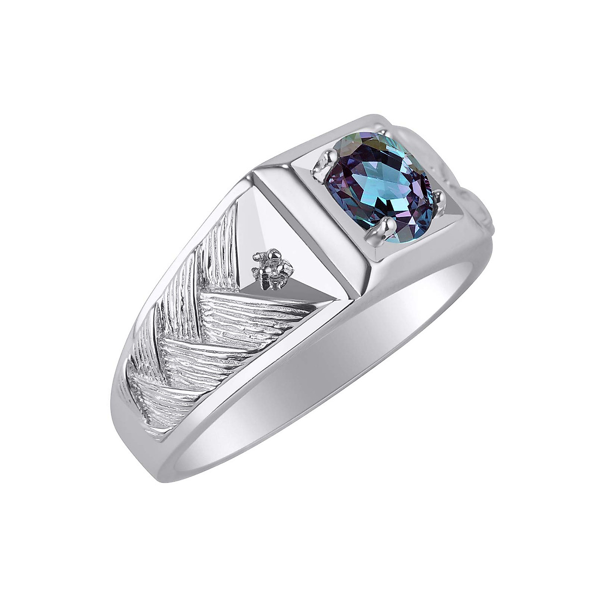 Rylos Simply Elegant Beautiful simulated Alexandrite/Mystic Topaz Ring - June Birthstone* Size 9