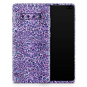 DesignSkinz Purple Watercolor Leopard Pattern Protective Vinyl Decal Wrap Skin Cover Compatible with The Samsung Galaxy S20 (Screen Trim & Back Glass Skin)