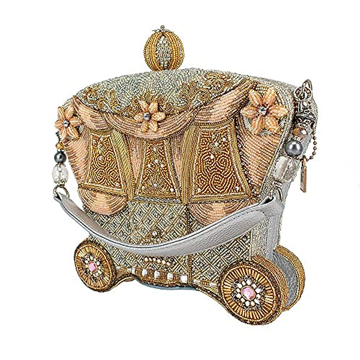 Mary Frances Royal Ride Top-Handle Princess Carriage Handbag, Silver