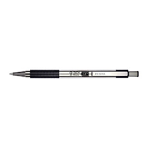 Zebra Pen G-301 Retractable Gel Ink Pen, Stainless Steel Barrel, Medium Point, 0.7mm, Black Ink, 12-Pack
