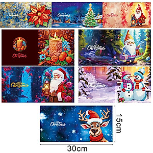 ycyingcheng Diamond Painting Christmas Cards, 5D DIY Diamond Painting Greeting Card Postcard Birthday Xmas Thanksgiving Easter Gifts