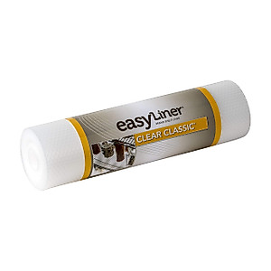 Duck Brand Clear Classic Easy Liner Shelf Liner, Non-Adhesive, Clear, 12 Inches x 20 Feet & Shelf Liner Select Grip EasyLiner, 12-inch x 20 Feet, White