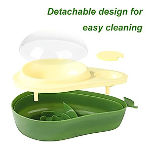 ZWMBYN Raised Cat Food Bowl and Automatic Water Dispenser Set, Avocado Gravity Cat Water Dispenser and Slow Feeder Dog Bowls, BPA-Free Self Feeding Cat Feeder for Dogs Cats Pets Animals, Green