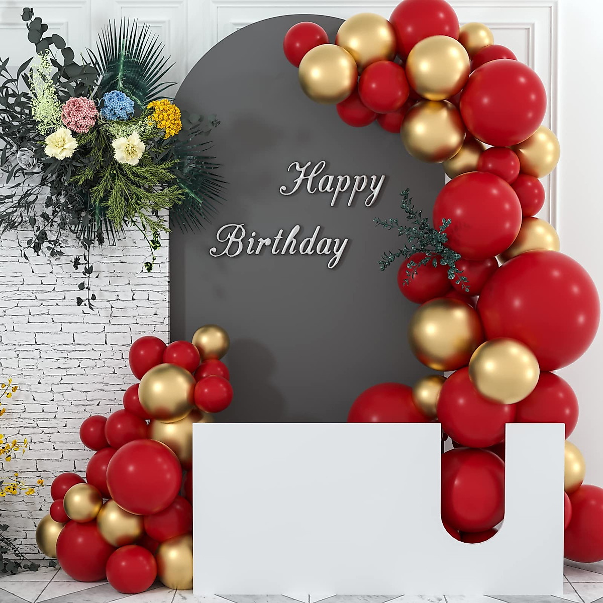 TUPARKA Red Balloons 102 Pcs Balloons Garland Arch Kit 5 10 12 18 Inch Matte Red Party Balloons for Birthday Bride Baby Shower Wedding Party Décor