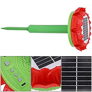 Zerodis Mini Buddha Music Player Machine Lotus Shape Outdoor Rain Proof Buddhist Chanting Player Praying Song 48 Buddhist Songs(Red)