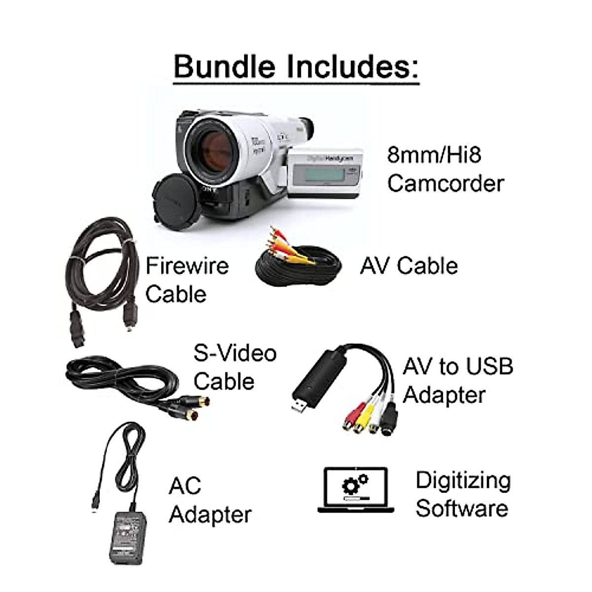 Hi8 8mm VCR Video Cassette Recorder, Play and Digitize Your Old 8mm and Hi8 Tapes