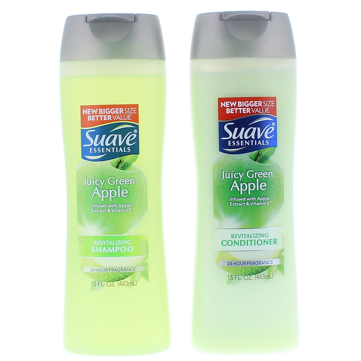 Suave, Essentials Juicy Green Apple Shampoo and Conditioner, 15 Fl Oz