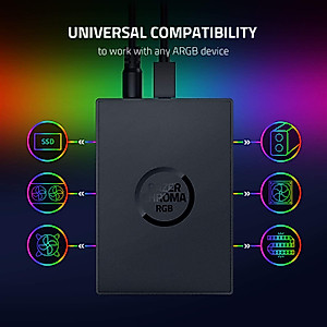 Razer Chroma Addressable RGB Controller: Compatibility - 6 Addressable RGB Headers - Powered by Razer Chroma RGB - Supported by Razer Synapse 3 - SSD Mounting Points