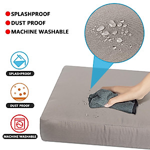 12 Pcs Outdoor Cushion Covers 23x25x4 Outdoor Patio Cushions Covers Replacement Waterproof with Zipper for Outdoor Sofa w/6 Seat Cushion Covers and 6 Backrest Pillow Covers Taupe, Covers Only