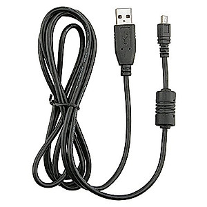 Wetco Black USB 2.0 A to 8-Pin Mini B Cable w/Ferrite - 1M / 3ft for Digital Camera MP3 of Nikon/Fuji/Sony/Olympus/Panasonic