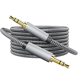 MORELECS Aux Cord 20ft, 3.5mm Audio Cable Nylon Braided Aux Cable, 3.5mm Male to Male AUX Cord for Car, Headphones, Home Stereos, Speaker