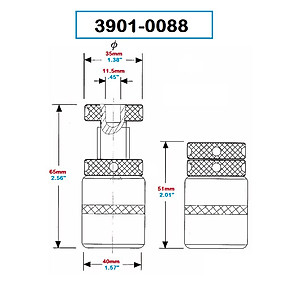 Pro-Series Vertex 3901-0088 51-65 mm Adjustable Screw Jack with Magnet