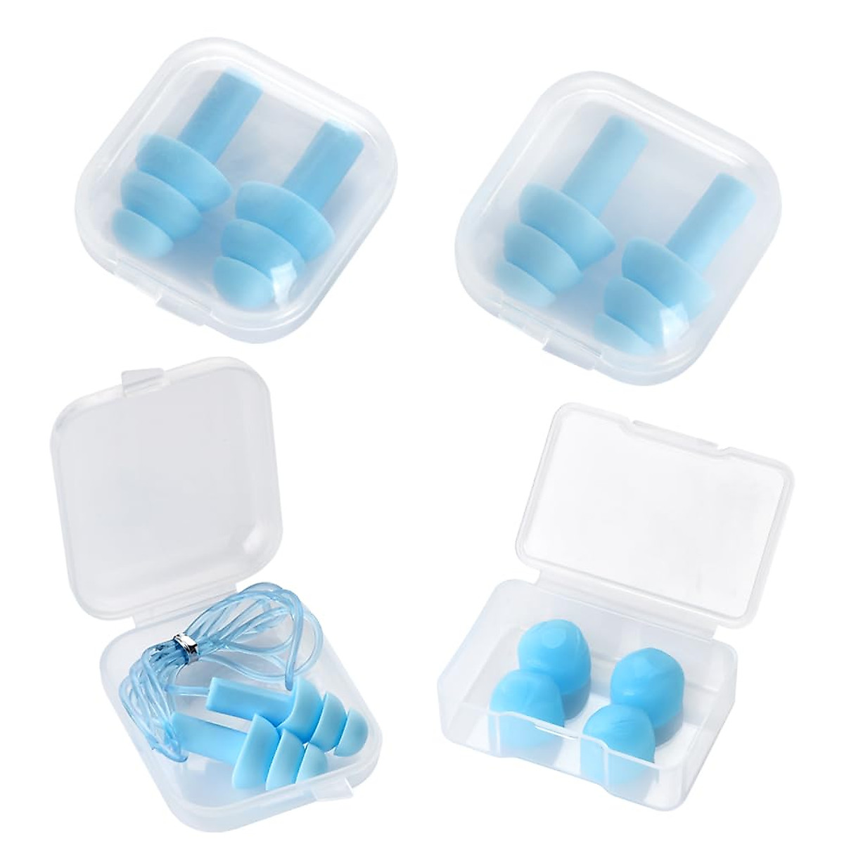 3+2 Pairs Reusable Super Soft Silicone Earplugs, Comfortable Ear Plugs That can Quickly Eliminate Noise, Suitable for Swimming, Sleeping, Snoring, Working, Studying, Loud Noise