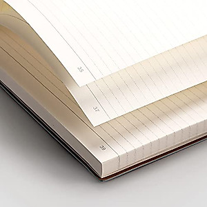 EMSHOI Notebook College Ruled - B5 Large Thick Notebook Leather Journal with Free Sticky Notes, 204 Numbered Pages,100gsm Thick Lined Paper, Softcover, 7.5"x10"-GrayBlue