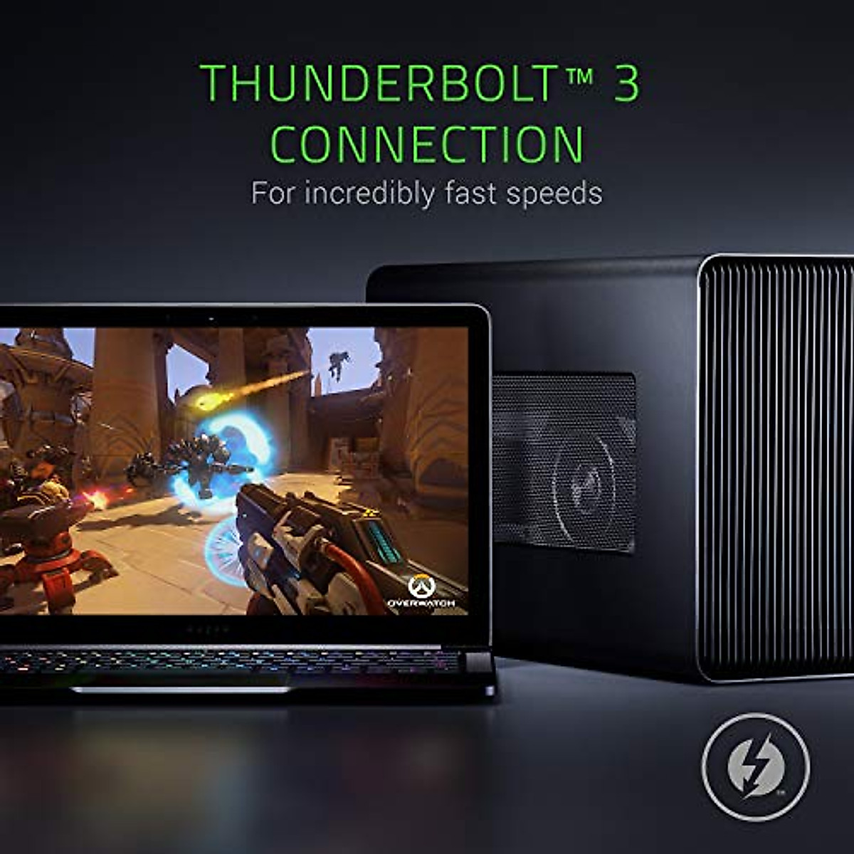 Razer Core X Aluminum External GPU Enclosure (eGPU): Compatible with Windows & MacOS Thunderbolt 3 Laptops, NVIDIA/AMD PCIe Support, 650W PSU, Classic Black