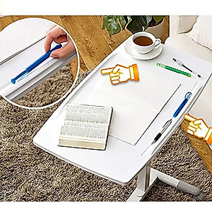 ZGJHFF Folding Table,Solid-Top Height Adjustable Mobile Laptop Desk Cart,Multifunction Workstation Bed Sofa Bedside Table (Color : Black)