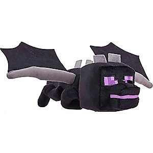 Mattel Minecraft Ender Dragon Plush Toy with Lights & Sounds, 12-Inch Soft Doll with Posable Wings, Video Game Character