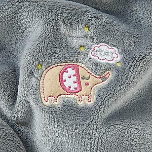 BEDELITE Baby Blankets for Boys Girls 30" x 40", Soft Cozy Fuzzy Fleece Blanket with Embroidered Dinosaur, Warm Breathable Infant Newborn Toddler Blanket for Crib Stroller Travel, Navy