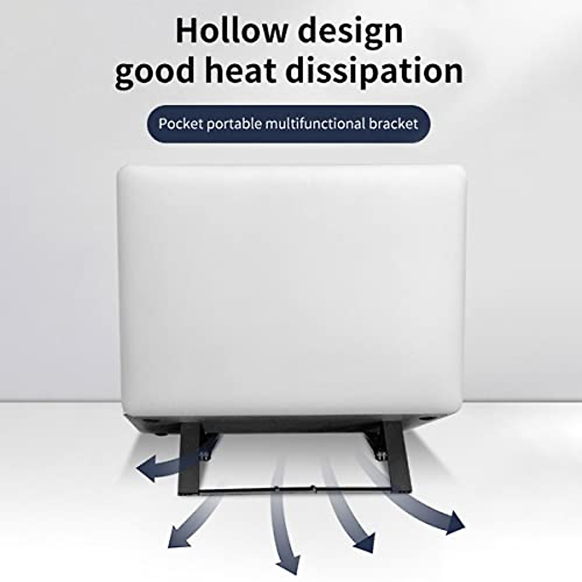 MIUZMORE Laptop Stand, Portable Magic Folding Laptop Stand Acrylic Laptop Stand for Office Desk laptops, Mobile Phones and Tablets, and can be Used Freely in cafes, Libraries, and Offices（Black）