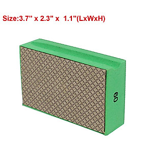 Awclub Diamond Hand Polishing Pads, 60 Grit Green Foam Grinding Dry Block For Granite Marble Glass Grinding