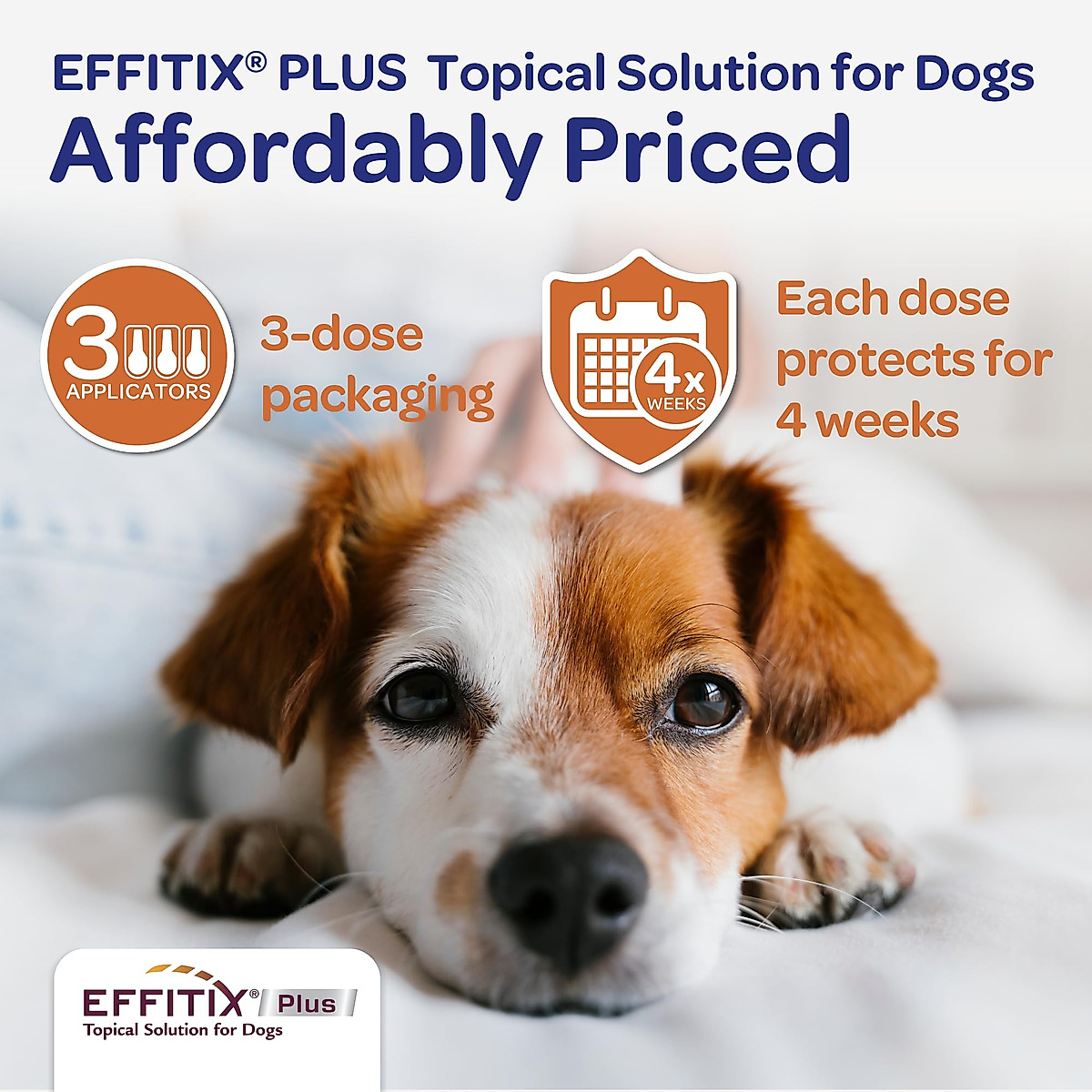 Effitix Plus Topical Solution for Dogs - Flea and Tick for Small Dogs (11-22.9lbs), 3 Doses, Waterproof Topical Prevention (by Virbac)