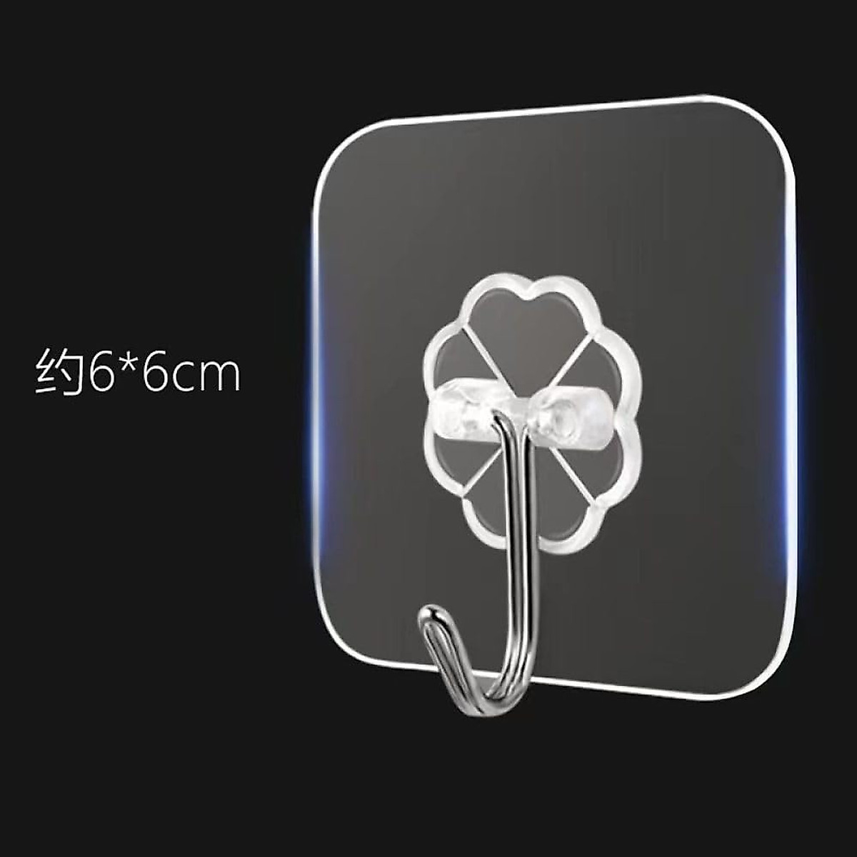 NevStp 1-10PCS Transparent Stainless Steel Strong Self Adhesive Hooks Key Storage Hanger for Kitchen Bathroom Door Wall Multi-Function,Transparent,1PCS