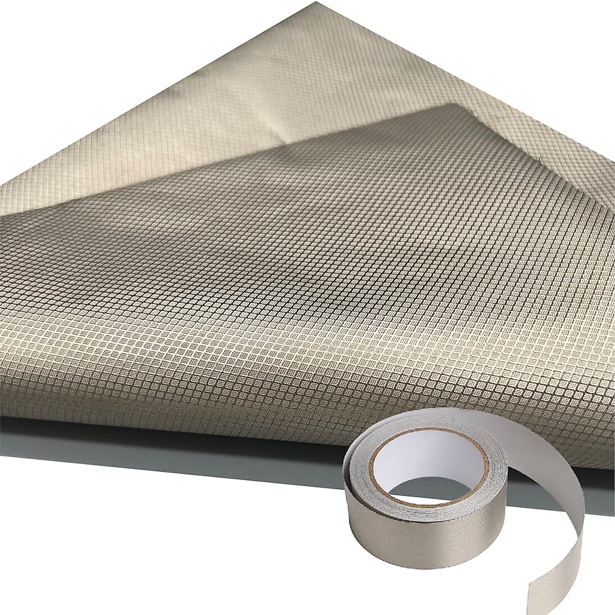 MOXONA Faraday Fabric Kit (44" W × 108" L Fabric + 400" L Tape).Multi-Purpose Conductive Cloth.Premium Soft Material Easy to Cut for DIY Faraday Bags.RFID Fabric.