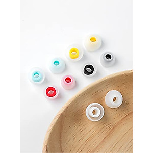 Keephifi Headphone Earpads KBEAR 07 Replacement Eartips(10 PCS/5 Pairs) Earbud Tips Silicone Ear Buds Tips Rubber Tips for 4.5mm -7mm Inner Nozzle for Earphones Headsets Monitors(S,Red)