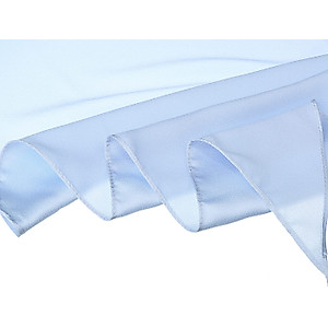 Allegra K Solid Color Rhombus Neck Scarf Scarves Skinny Long Neckerchief for Women Light Blue