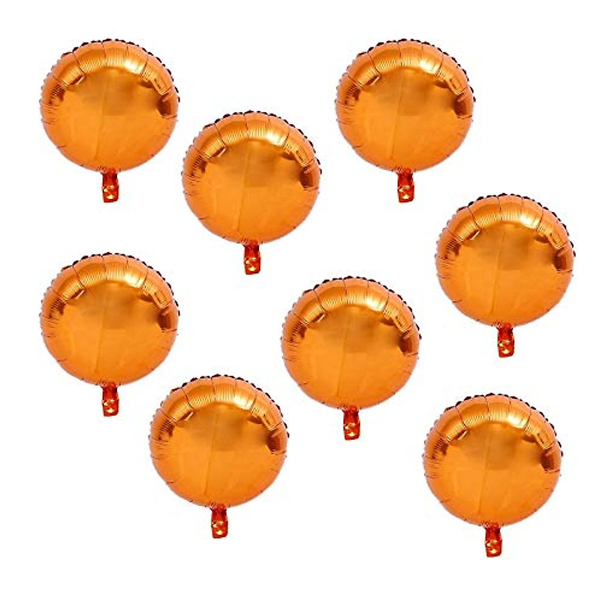 10 Pcs Round-Shaped Balloons 18 Inch Orange Foil Balloon Mylar Balloon Happy Birthday Balloons