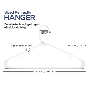 Utopia Home Plastic Hangers 30 Pack - Clothes Hanger with Hooks - Durable & Space Saving Coat Hanger - Heavy Duty White Hangers for Coats, Pants, Dress, Etc.