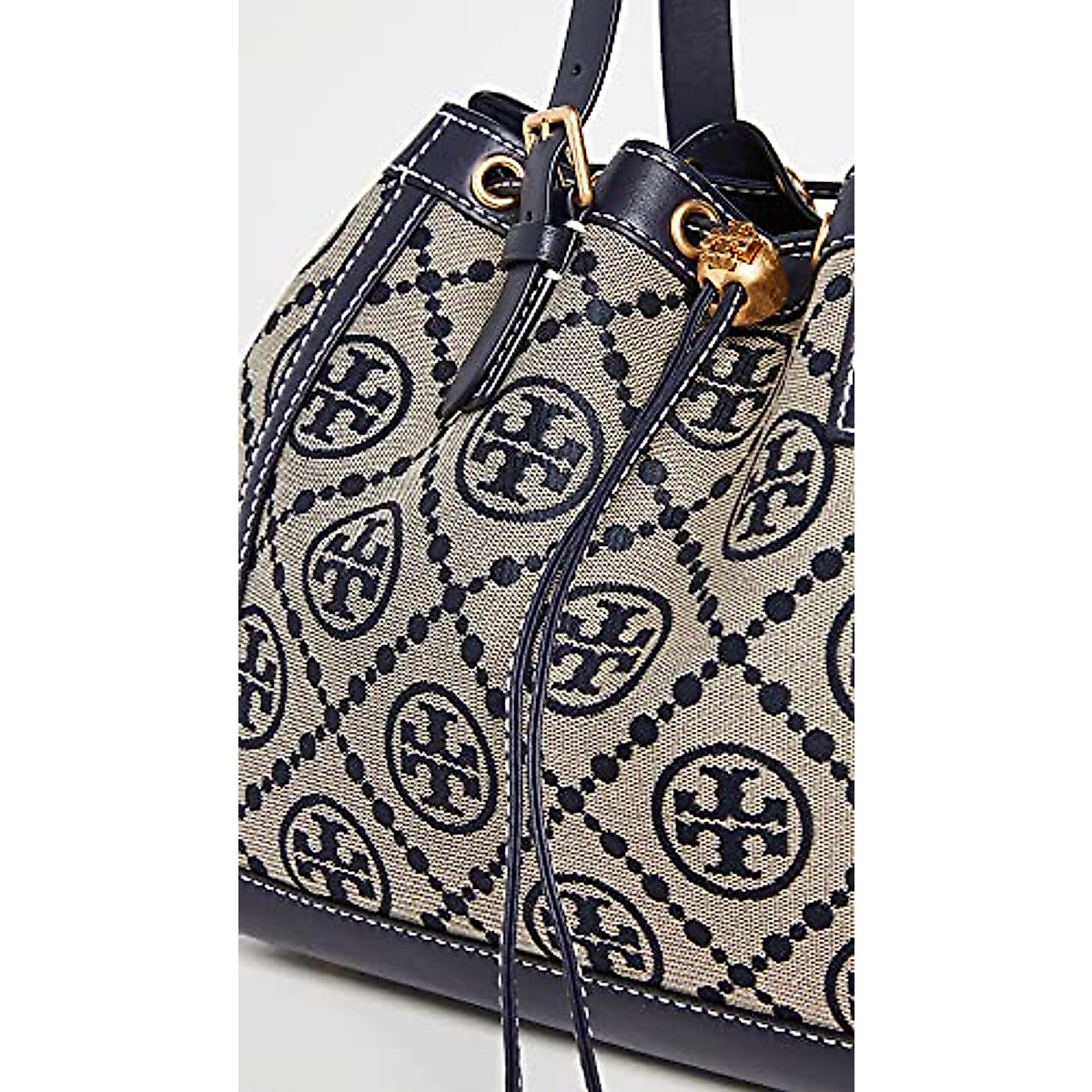 Tory Burch Women's T Monogram Jacquard Small Tote, Tory Navy, Blue, Print, One Size