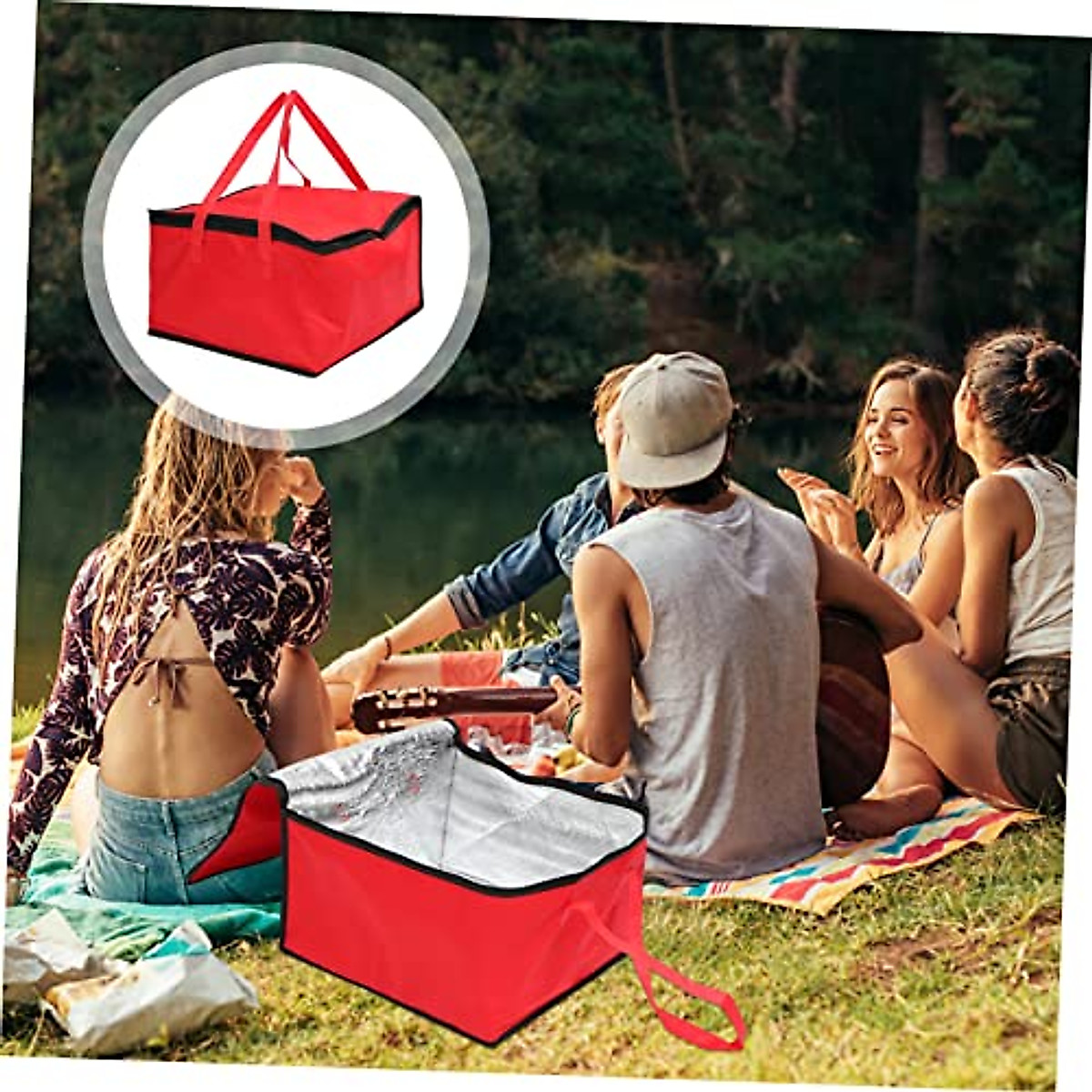 Baluue 1pc Bag Coffee Containers Coffee Chiller Food Warmer Bag Catering Bag Thermal Lunch Bag Hot Bags for Delivery Take-out Insulated Bag Lunch Box Bento Handled Bag Cake Pizza Meal Kit