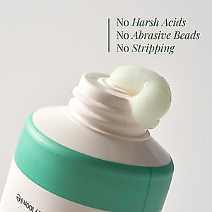 MOTHER MADE Exfoliating Vegan Facial Peeling Gel with Green Tea, Vitamin E, Hyaluronic Acid, 3.38 fl. oz.| Gentle Natural Face Scrub Exfoliator, Cleansing, Physical Peel, Korean Skincare