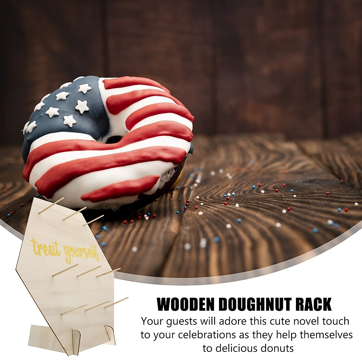 BESTOYARD 2 Sets Wooden Donut Stand Donut Display Easel Stand Donut Board Dessert Display Stand Donut Stand Wedding Doughnut Rack Donuts Stand Donut Stand for Bakery Baby Buffet Table Frame