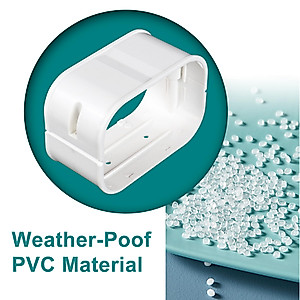 Daisypower 3IN PVC Decorative Air Conditioner Line Set Connector/Coupler,PVC Line Set Cover kit,for Ductless Mini Split,Central AC,Cooling Only, Heat Pump