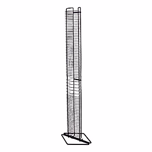 Atlantic Onyx Wire CD Tower - Holds 80 CDs in Matte Black Steel, PN 1248