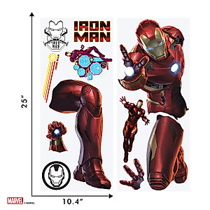 Wall Palz Marvel Iron Man Wall Decal - Iron Man Wall Stickers with 3D Augmented Reality Interaction - 24" Iron Man Bedroom Decor - Marvel Legends Wall Decor