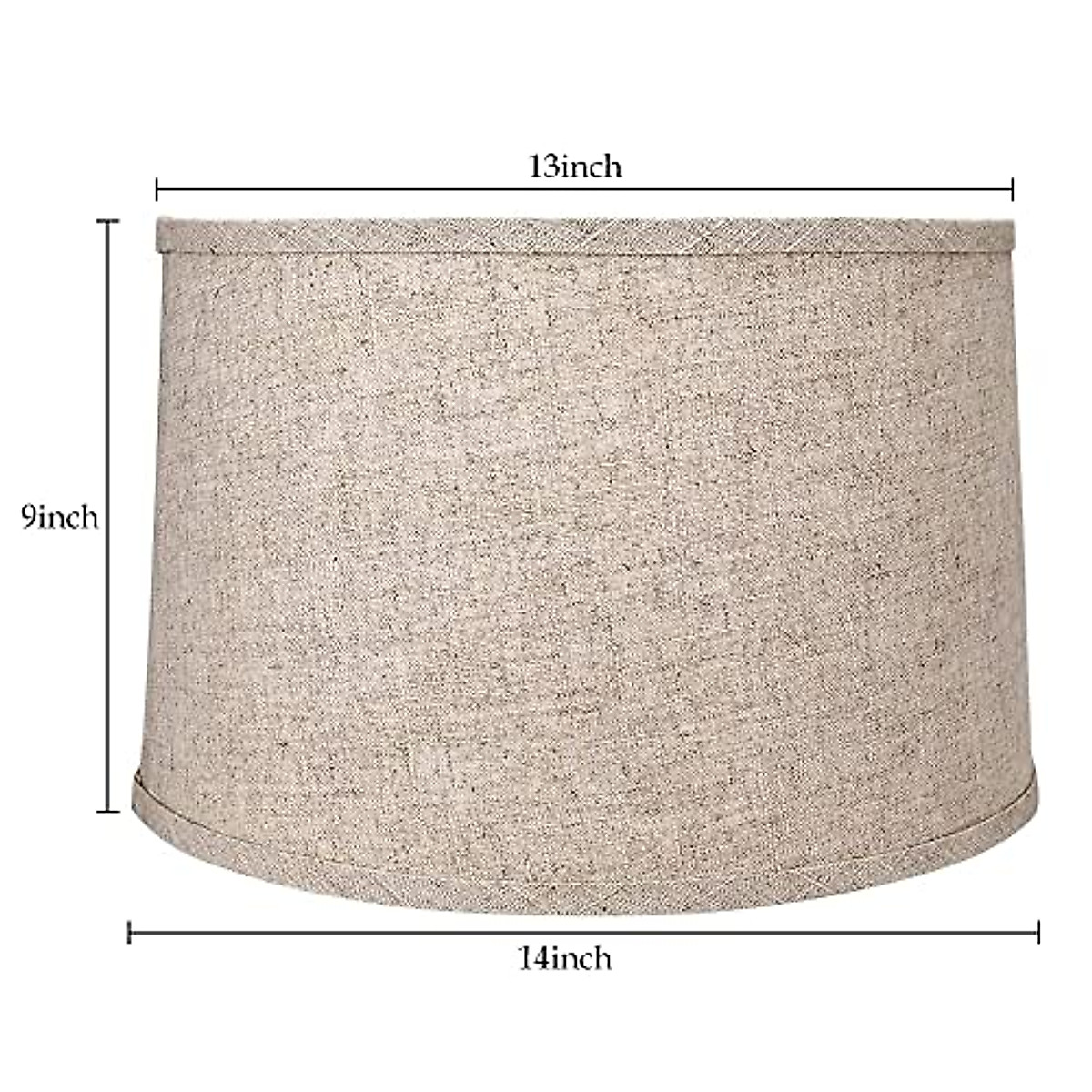 TOOTOO STAR Brown Lamp Shade Medium Drum Lampshade for Chandeliers Floor Light and Table Lamp 13x14x9 inch, Natural Linen Hand Crafted, Spider