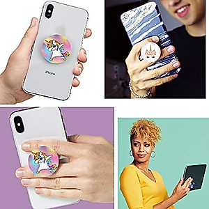 Zopicch (3 Pack) Mobile Phone Ring Holder Finger Grip,Pink Rose Gold Flower Unicorn Cell Phone Stand Collapsible Kickstand Compatible with All Smartphone